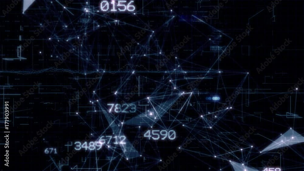 Network / math / numbers / code seamless looping motion background ...