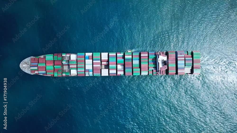 Ultra large container vessel (ULCV) at sea - Aerial footage Stock Video ...