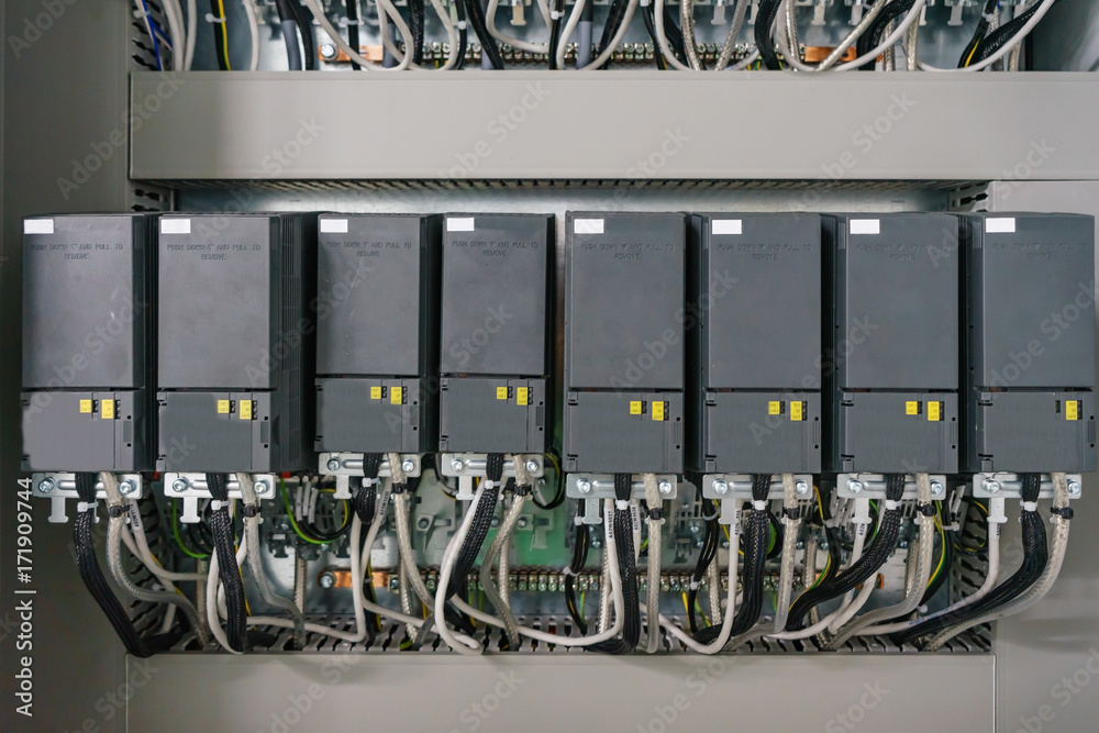 Programmable logic controller in industry, Comprised of analog digital input and output card ...