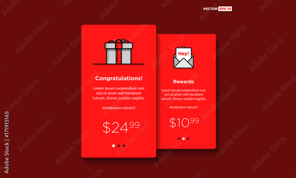 Gift Box Rewards Congratulations Notification Card Template (UI UX ...