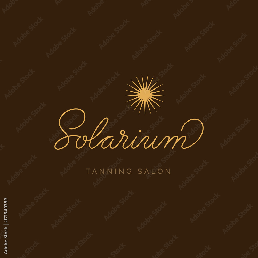 Solarium Tanning Salon Logo. Vector Signboard. Lettering logotype Stock ...