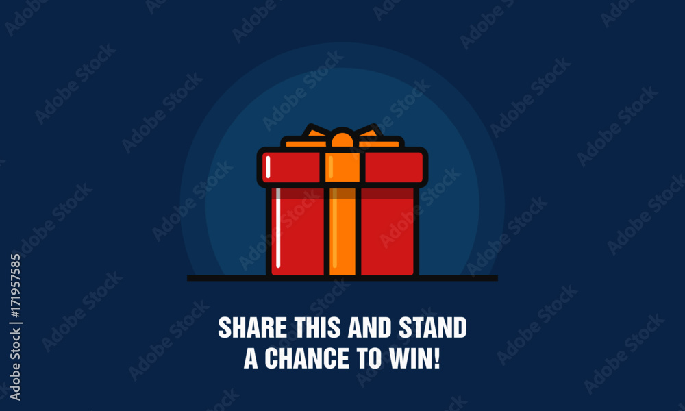 Share this and stand a chance to win! (Line Art Vector Illustration in ...