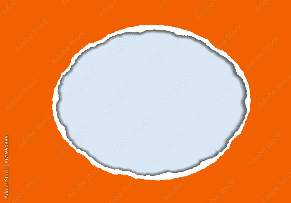 vector realistic illustration of orange torn paper with shadow and ...