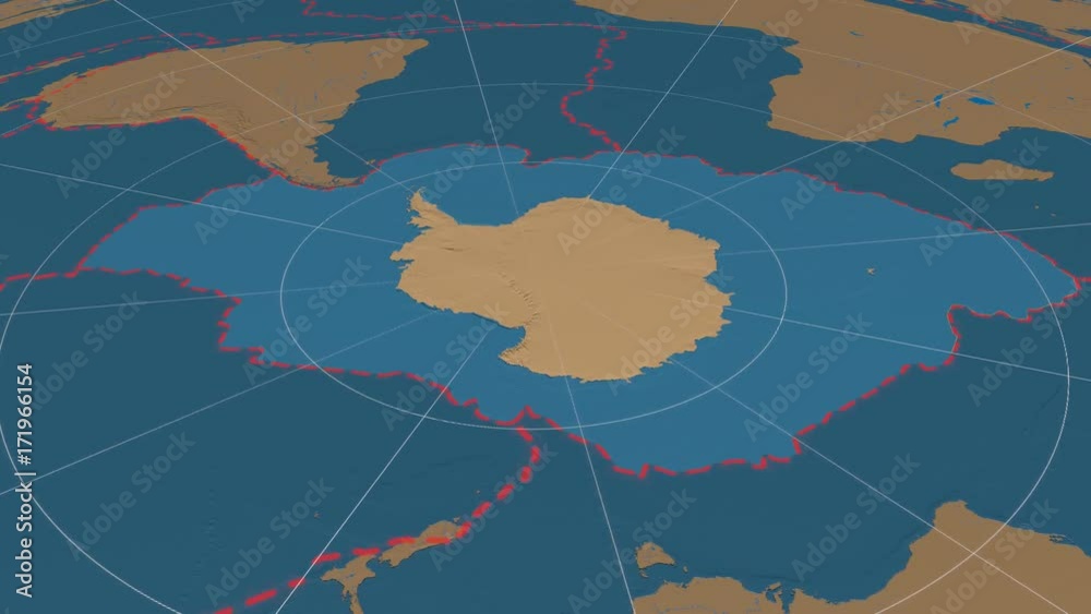 Antarctic tectonic plate extruded and rotated against the map in the ...