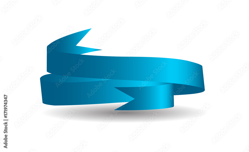 Blue Ribbon Banner Isolated on White Stock Vector | Adobe Stock