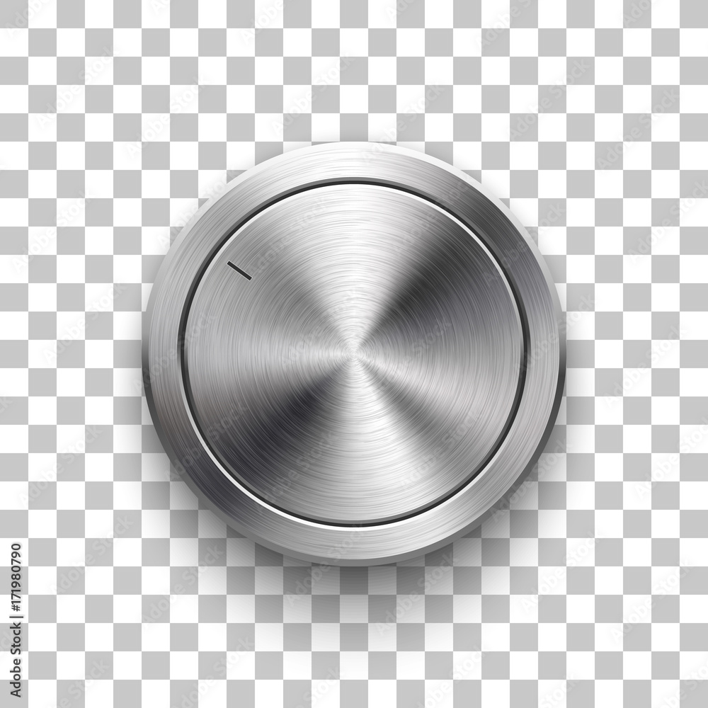 Audio volume knob, technology music button template, with metal ...