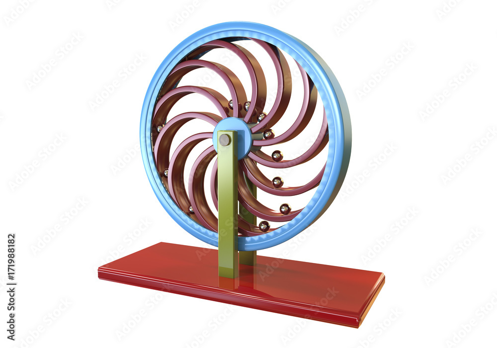 Perpetual motion machine, Perpetuum mobile, 3D illustration. 3D model ...