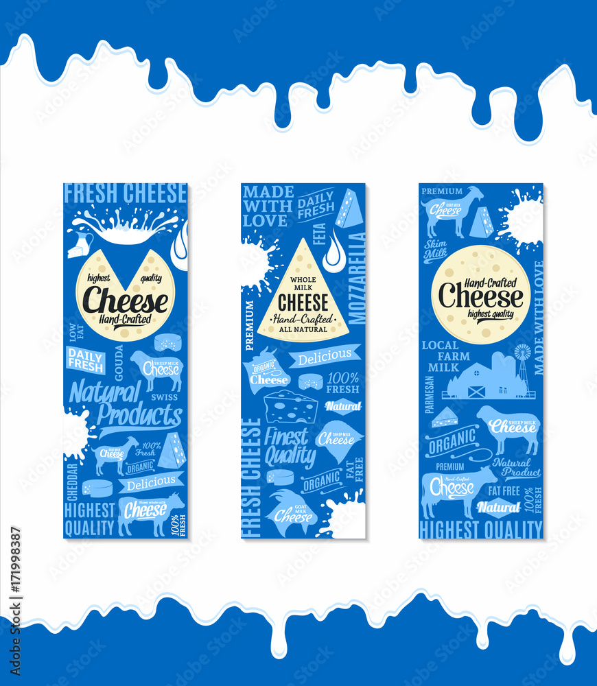 Vector cheese banners Stock Vector | Adobe Stock