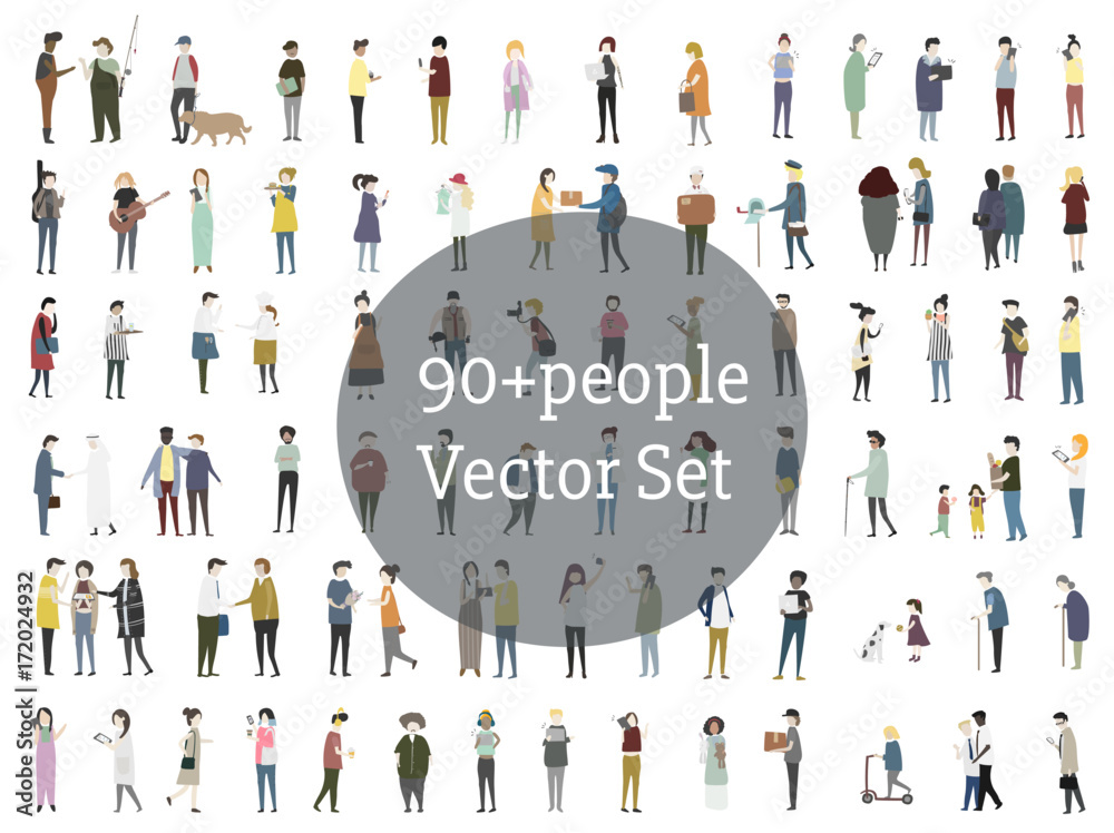 Vector set of illustrated people Stock Vector | Adobe Stock
