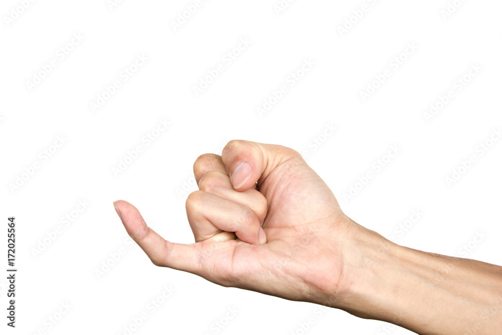Little finger making promise. Hand gesture isolated on white background ...