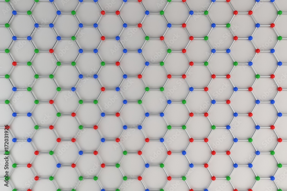 Graphene atomic structure on white background Stock Illustration ...