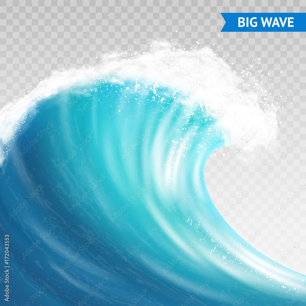 Big Wave On Transparent Background Stock Vector | Adobe Stock
