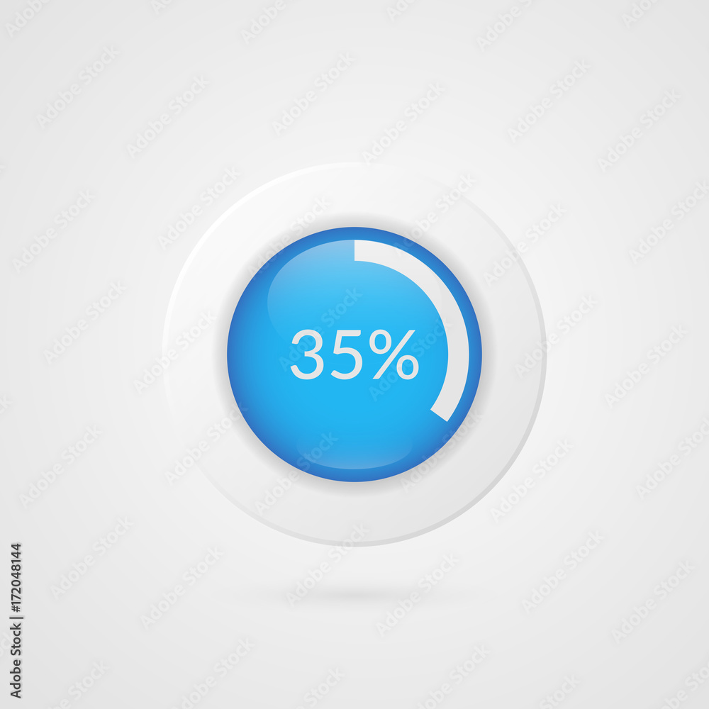 35 percent pie chart. Percentage vector infographics. Circle diagram ...