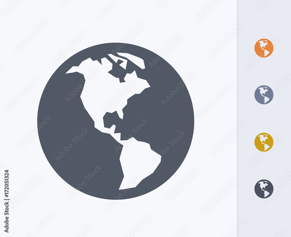 American Continents On Earth - Carbon Icons. A professional, pixel ...
