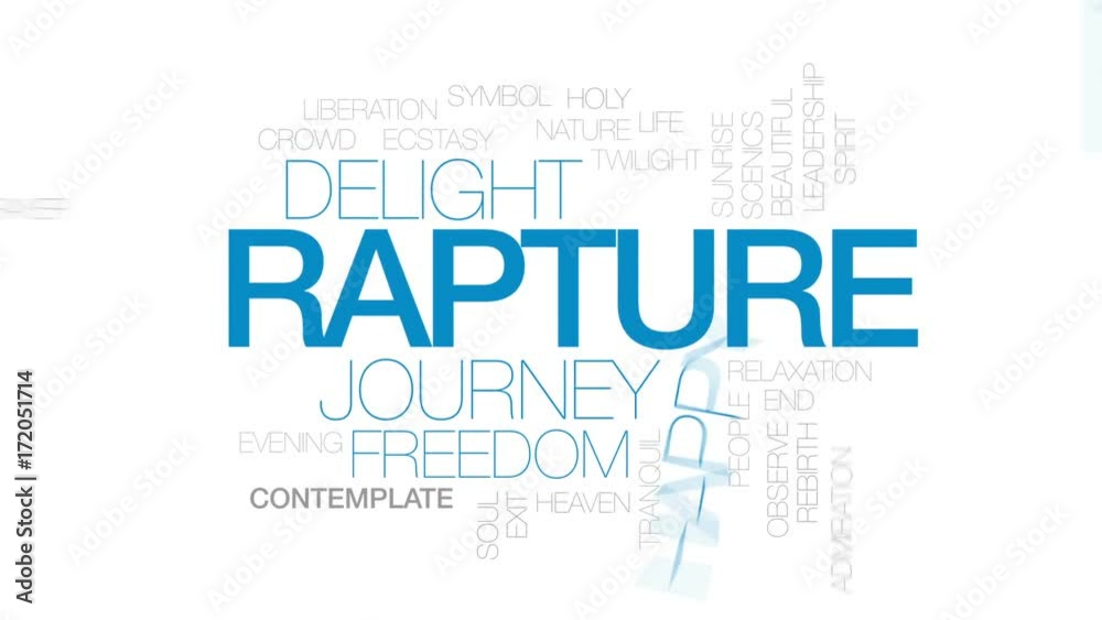 Rapture animated word cloud, text design animation. Kinetic typography ...