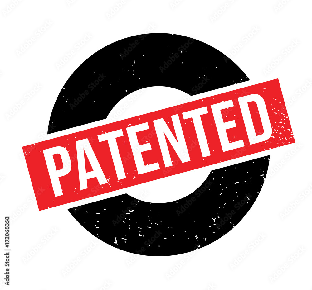 Patented rubber stamp. Grunge design with dust scratches. Effects can ...