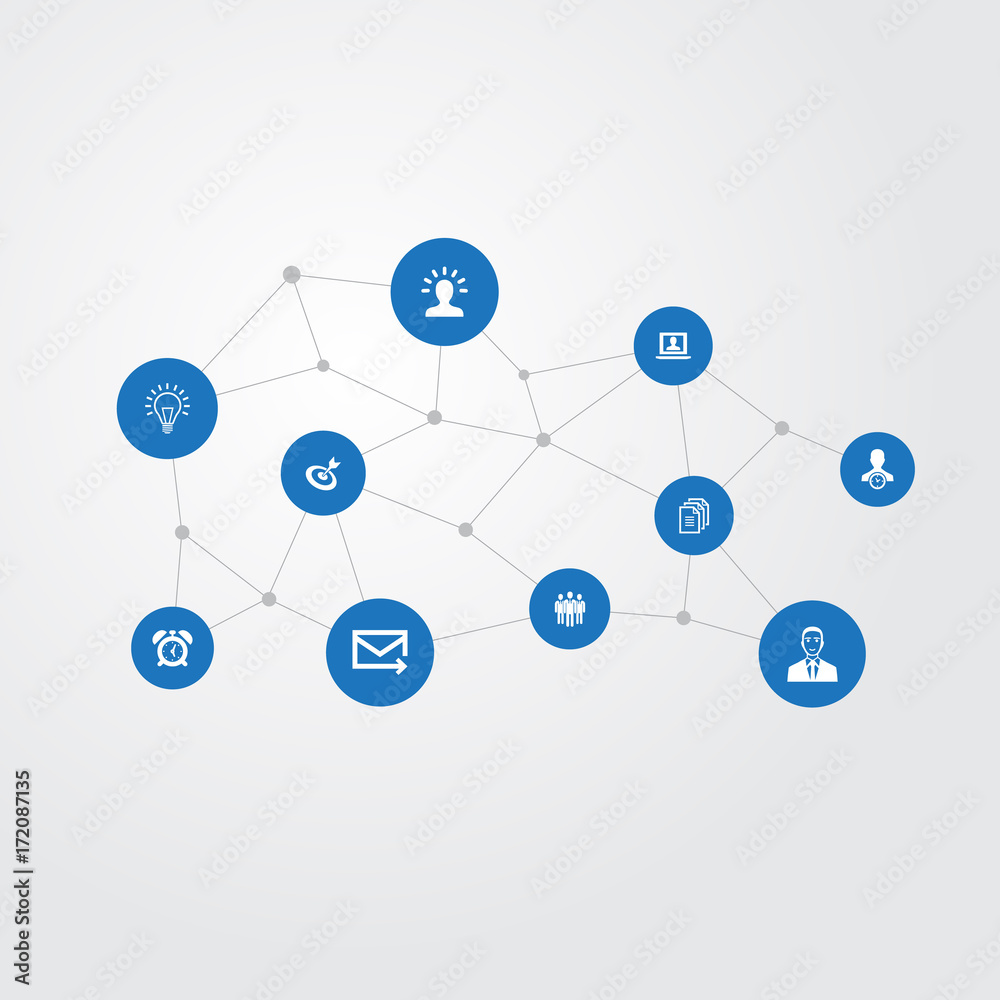 Vector Illustration Set Of Simple Strategy Icons. Elements Labtop ...