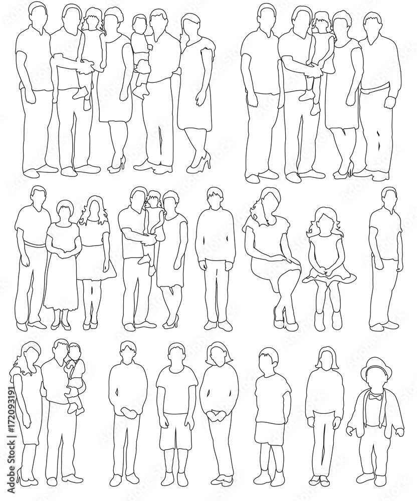 vector, sketch people, collection Stock Vector | Adobe Stock