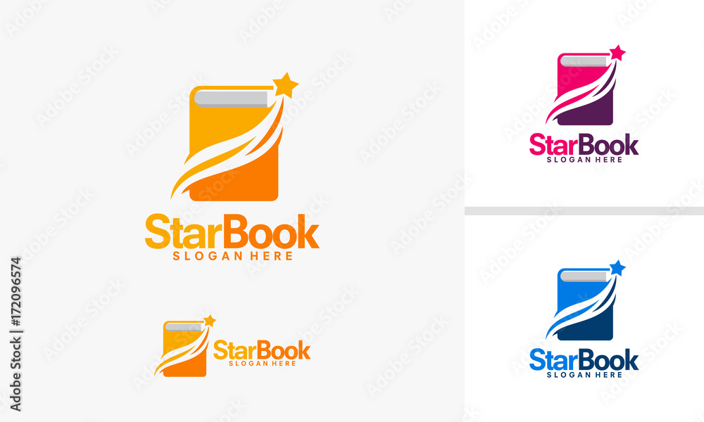 Star Book logo designs template, Space Learn logo designs vector Stock ...