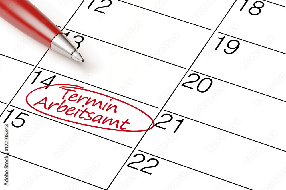 Termin mit Arbeitsamt vereinbaren Stock Illustration | Adobe Stock