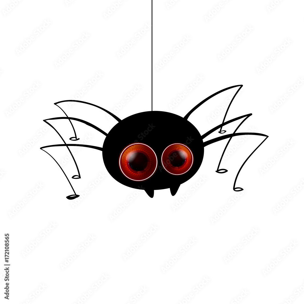 Funny spider cartoon for you design. Vector illustration. Realistic ...