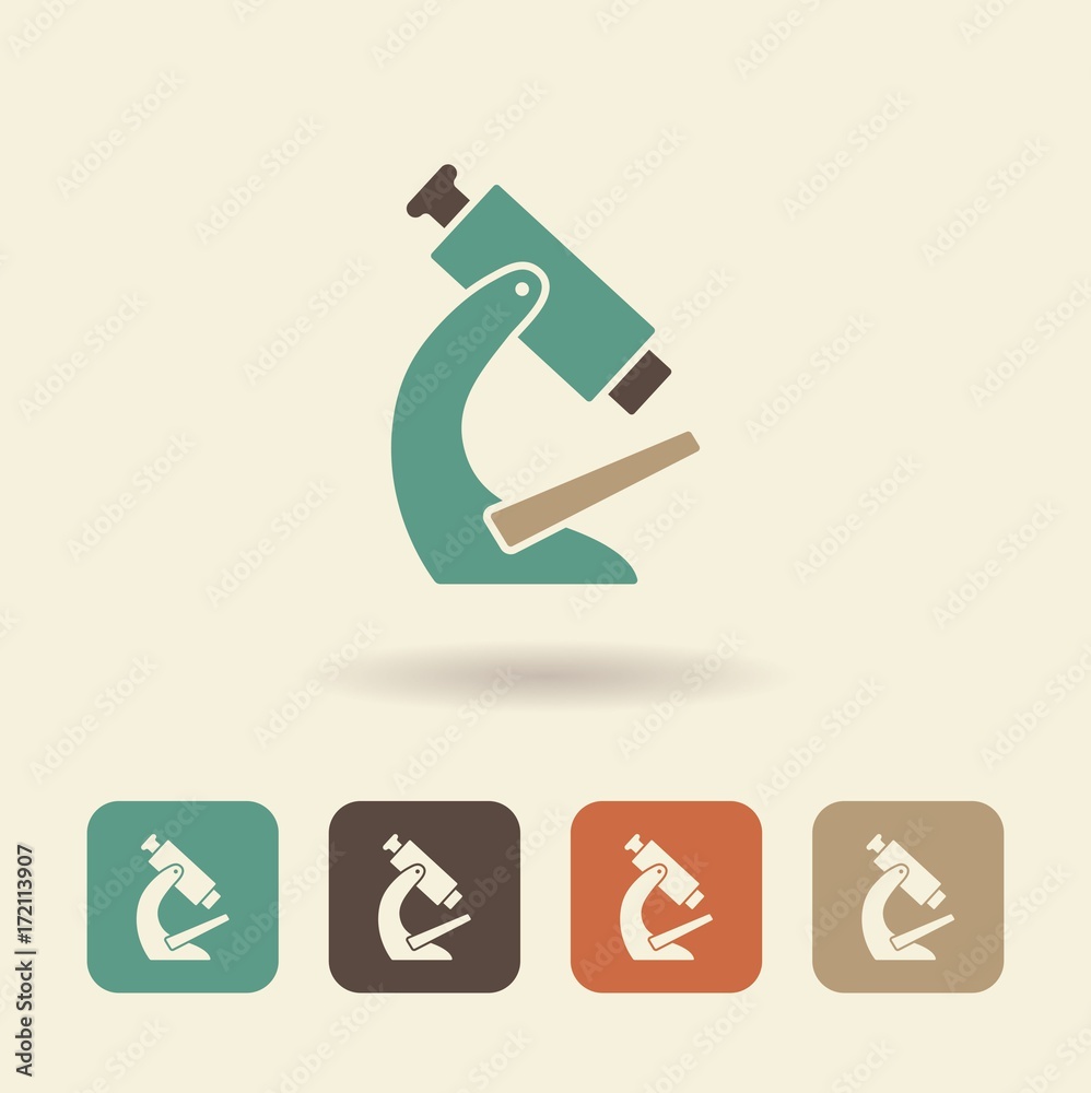 Simple flat icon microscope Stock Vector | Adobe Stock