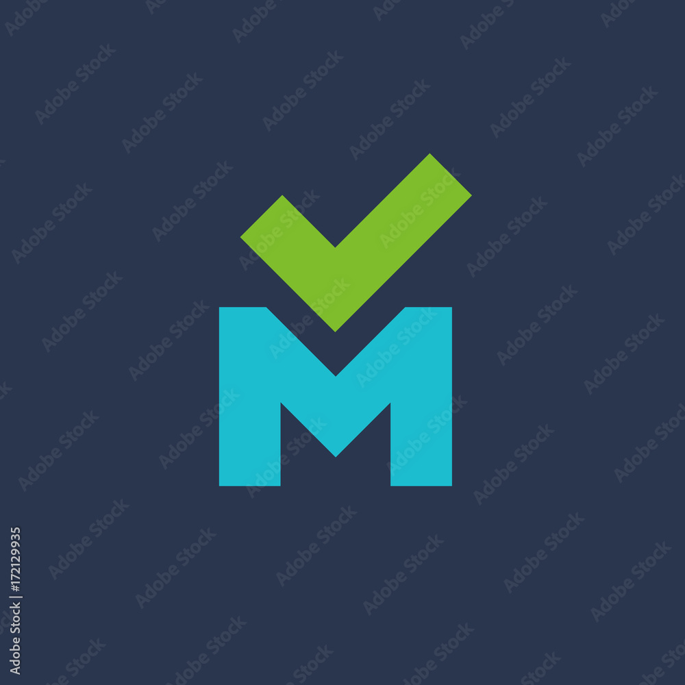 Letter M check mark logo icon design template elements Stock Vector ...
