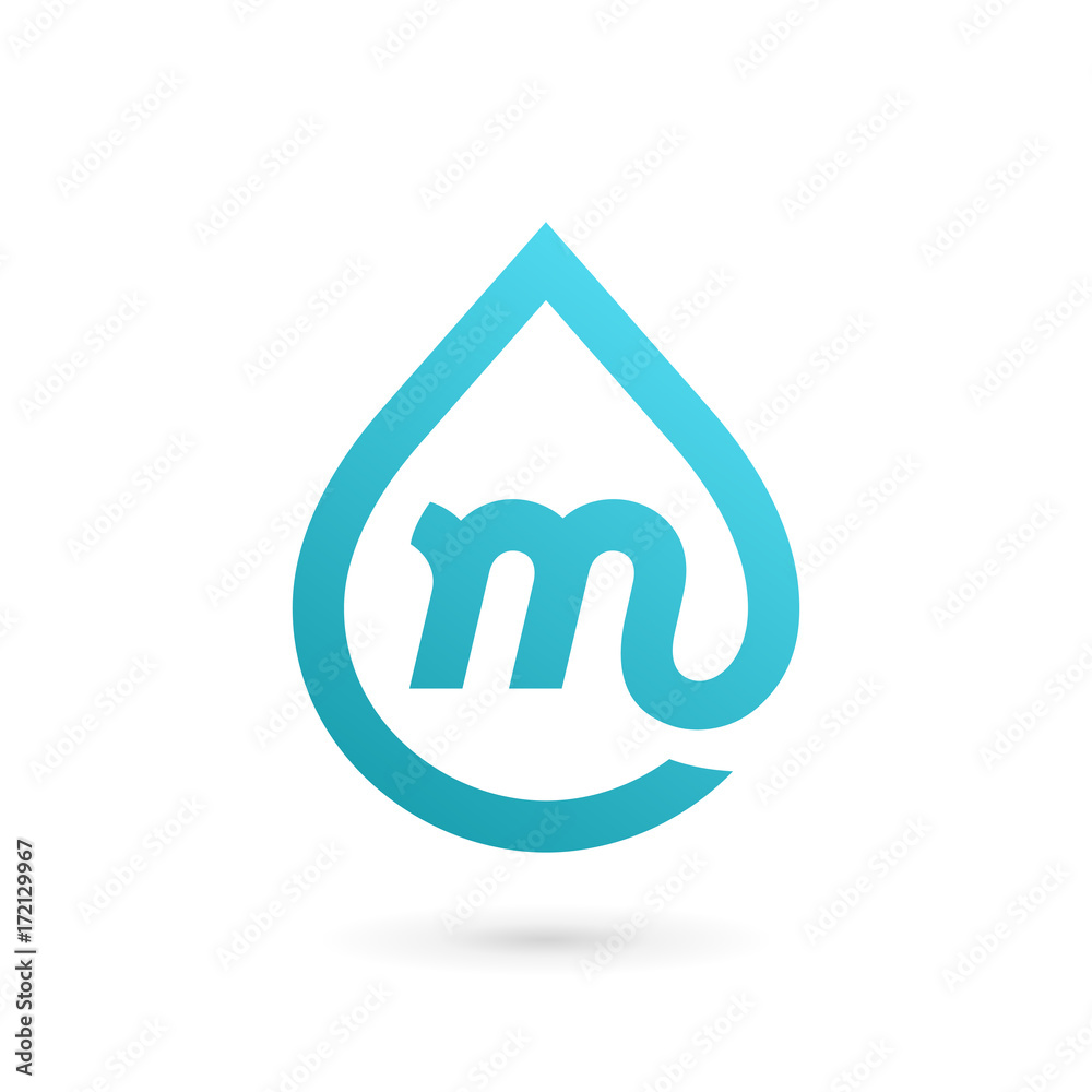 Letter M water drop logo icon design template elements Stock Vector ...