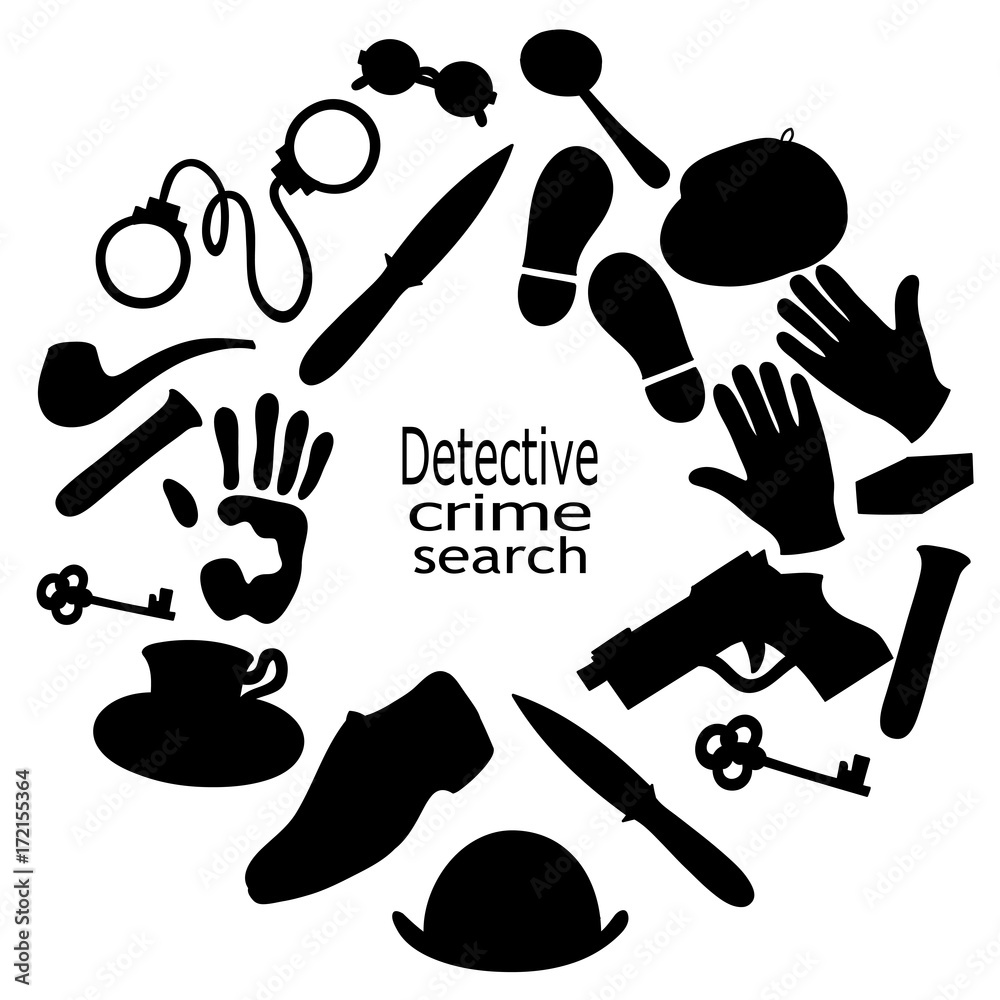 Cartoon cute black doodles hand drawn Detective and criminal ...