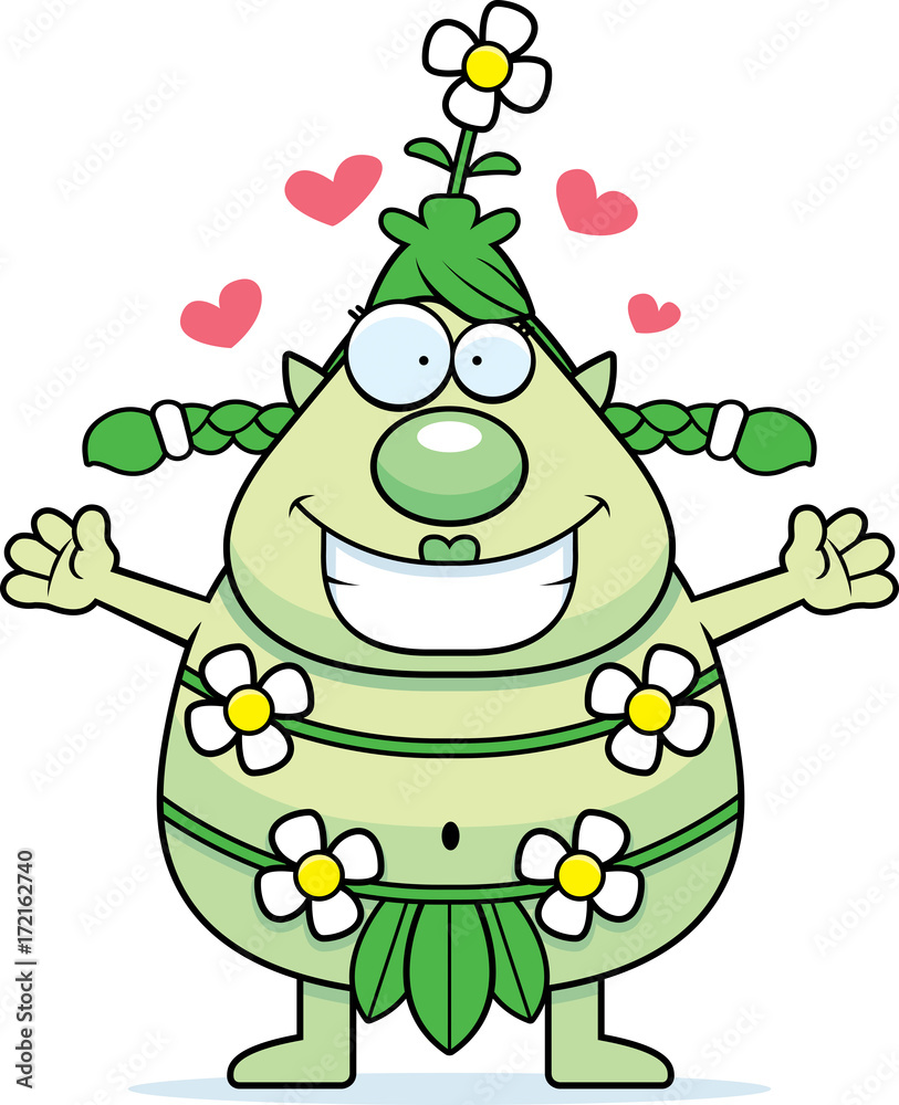 Cartoon Forest Sprite Hug Stock Vector | Adobe Stock