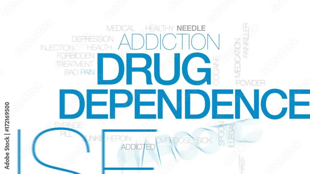 Drug dependence animated word cloud, text design animation. Kinetic ...