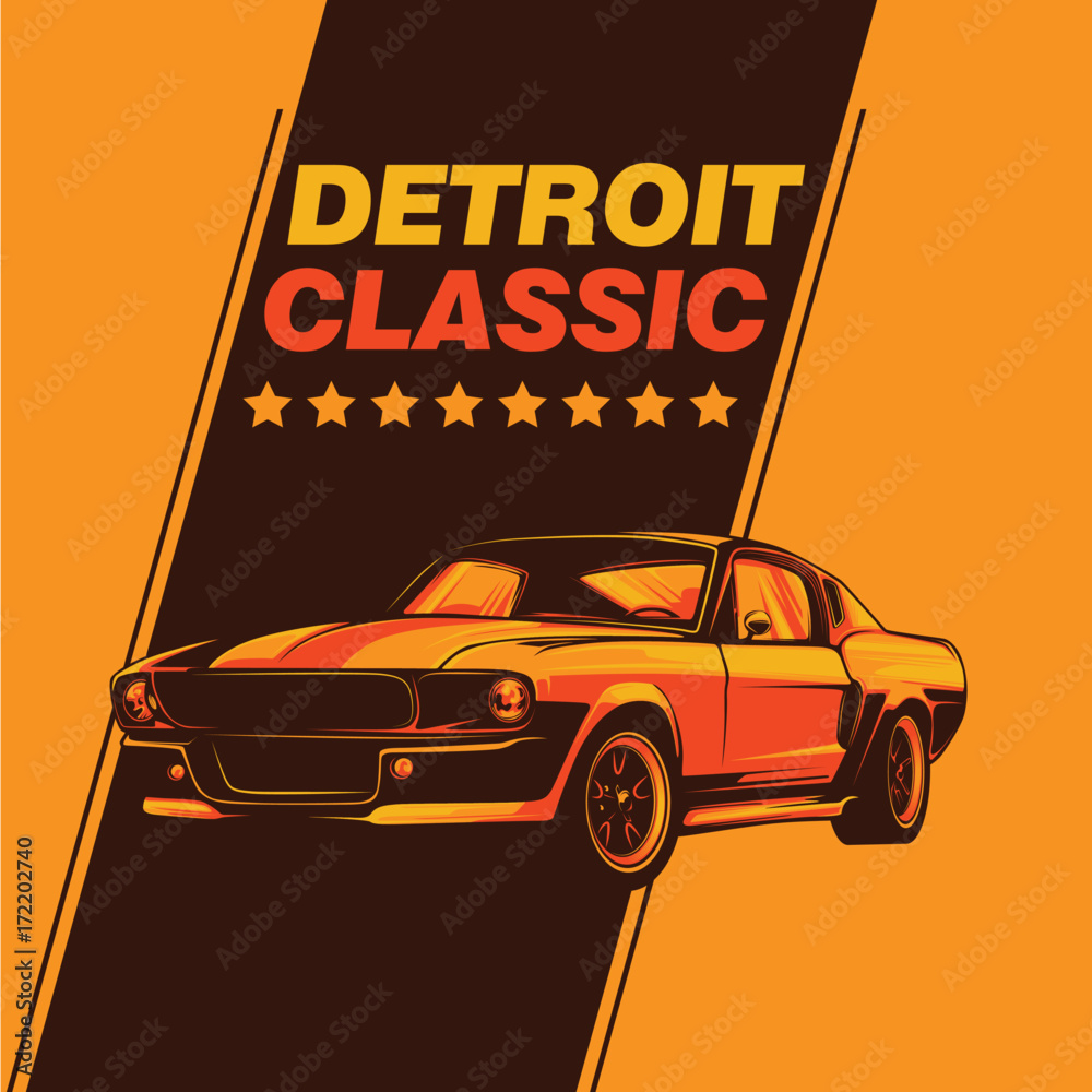 Muscle car vector illustration Stock Vector | Adobe Stock