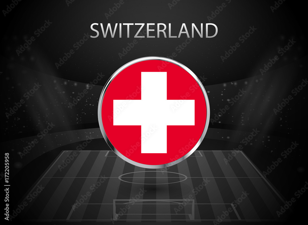 eps 10 vector Switzerland flag button isolated on black and white ...