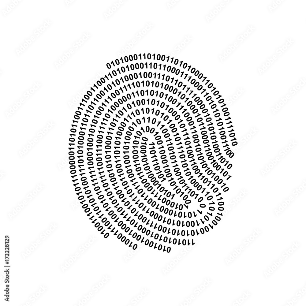 Finger print code abstract vector illustration Stock Vector | Adobe Stock