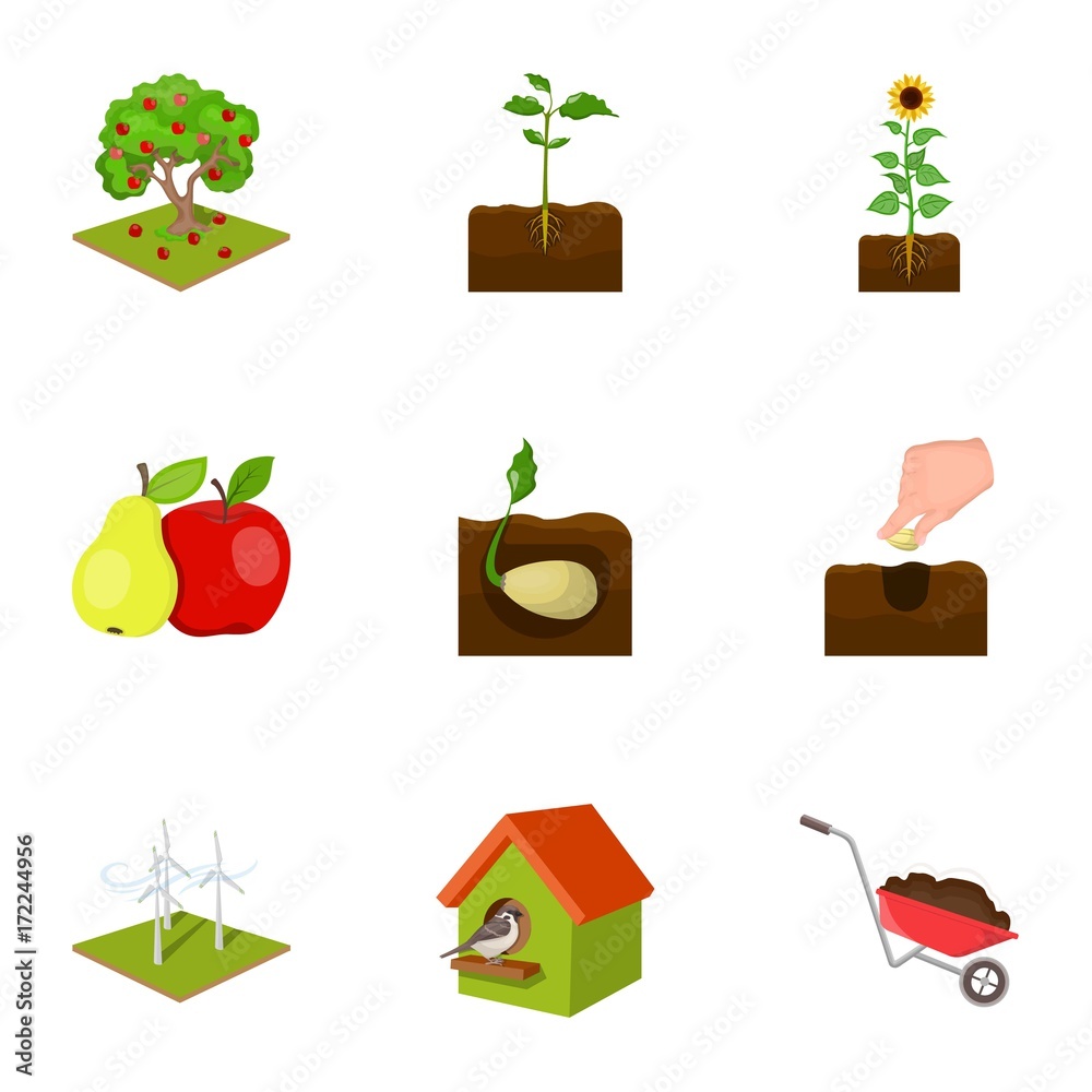 Farm, ecology, nature and other web icon in cartoon style. Soil, manure ...