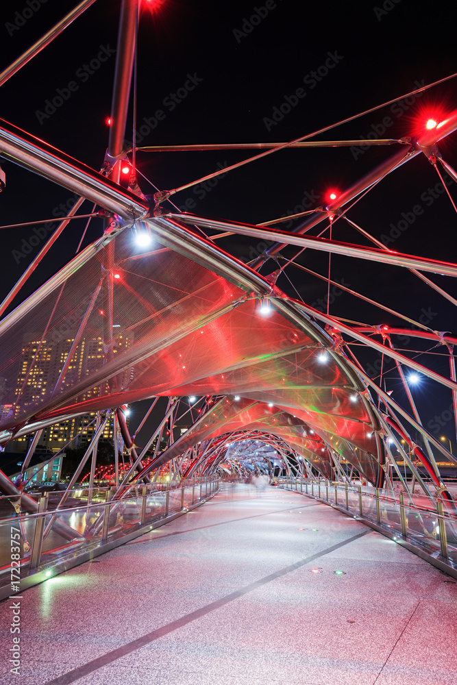 Helix Bridge At Night