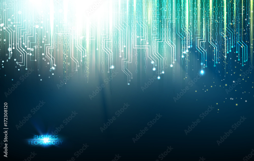 Abstract blue lights background. Vector illustration, contains ...