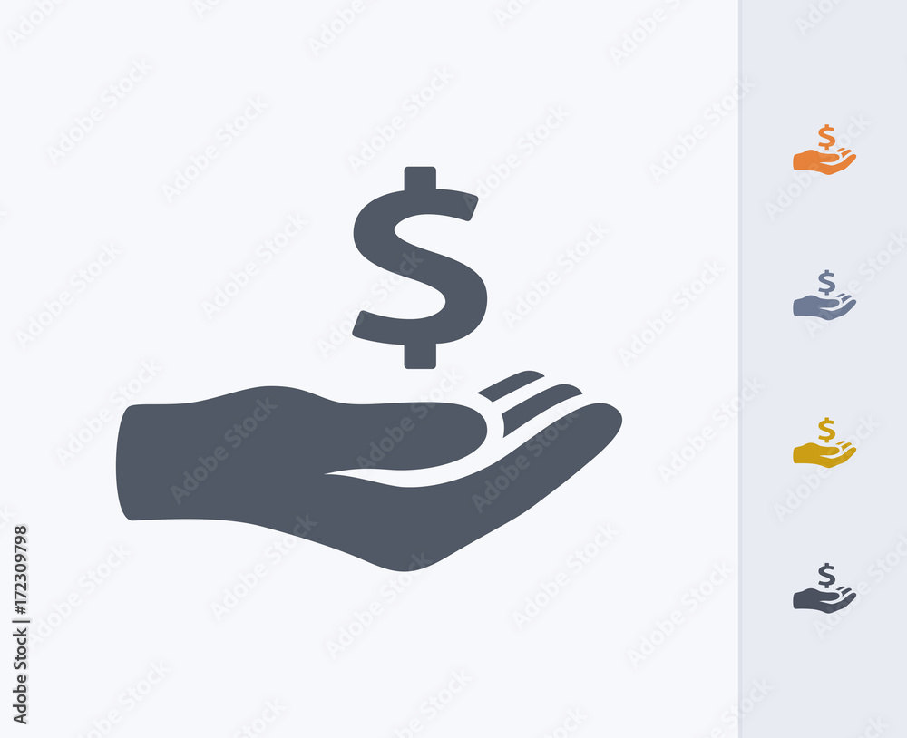 Hand Holding Dollar Sign - Carbon Icons. A professional, pixel-aligned ...