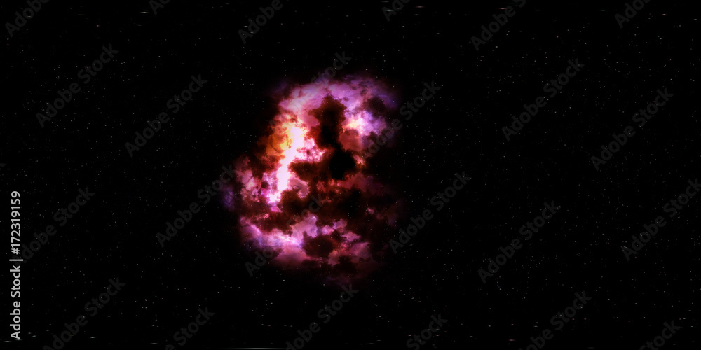 Deep space, stars and nebula, 360 degrees panorama, HDRI high ...