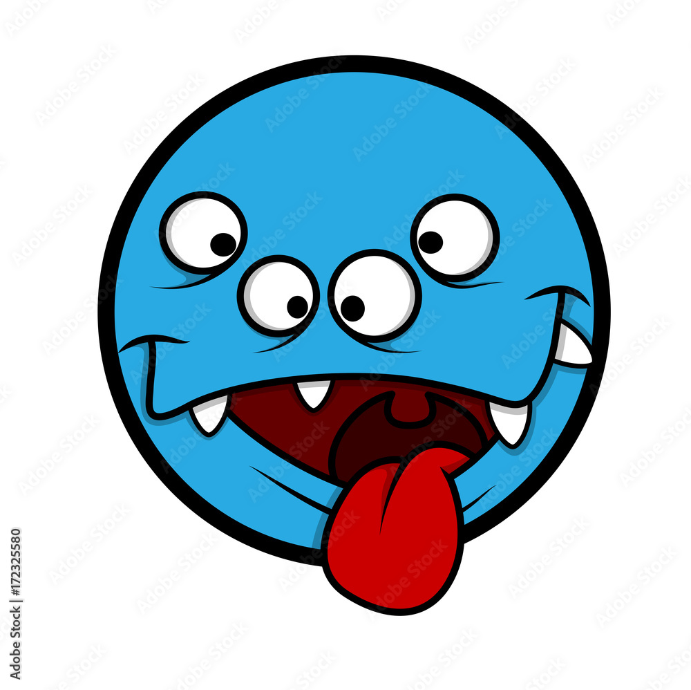 Funny Cartoon Character Face Expression Stock Vector | Adobe Stock