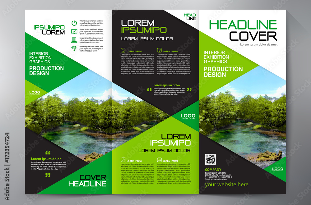 Brochure 3 fold flyer design a4 template. Stock Vector | Adobe Stock