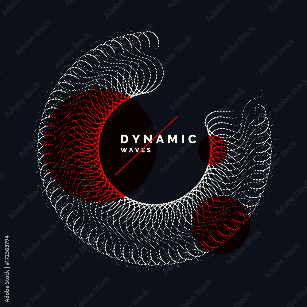 Vector abstract background with dynamic waves, line and particles. Stock Vector | Adobe Stock