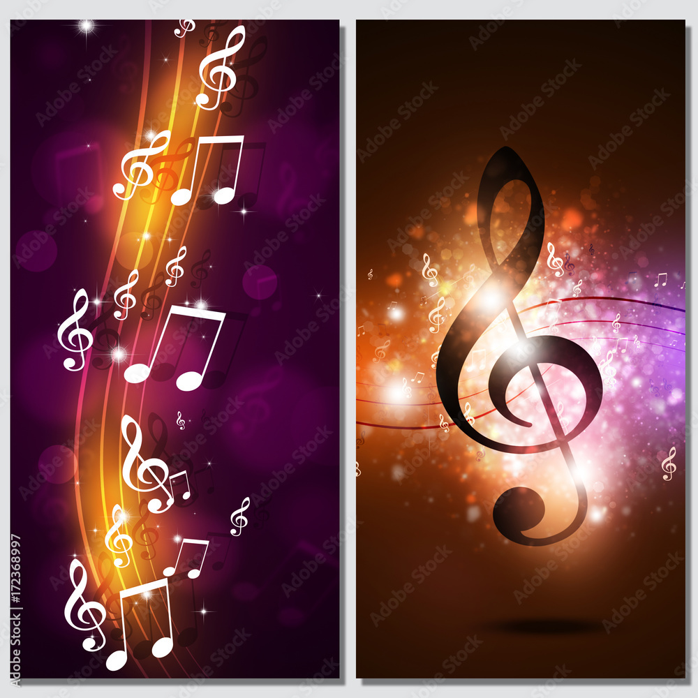 Music Notes Banners Stock Illustration | Adobe Stock