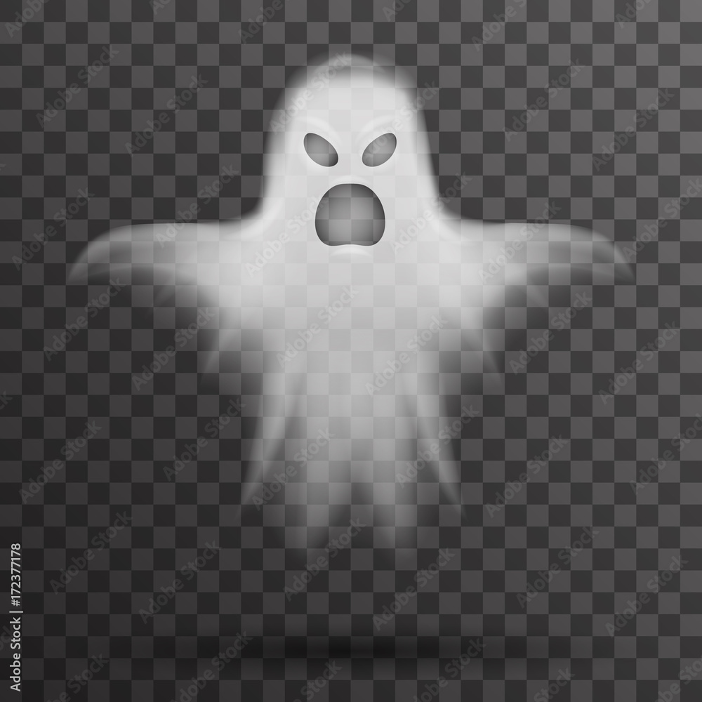 Ghost halloween white scary isolated template transparent night ...