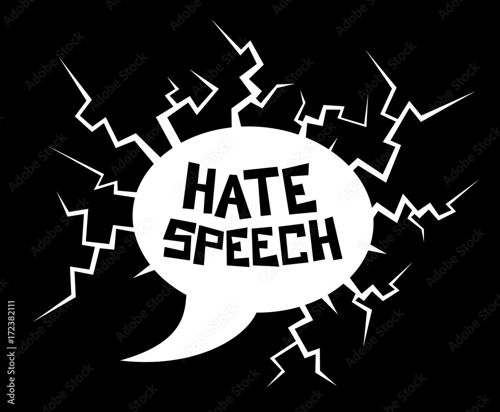 Hate speech - destructive dialogue bubble as metaphor of violent ...
