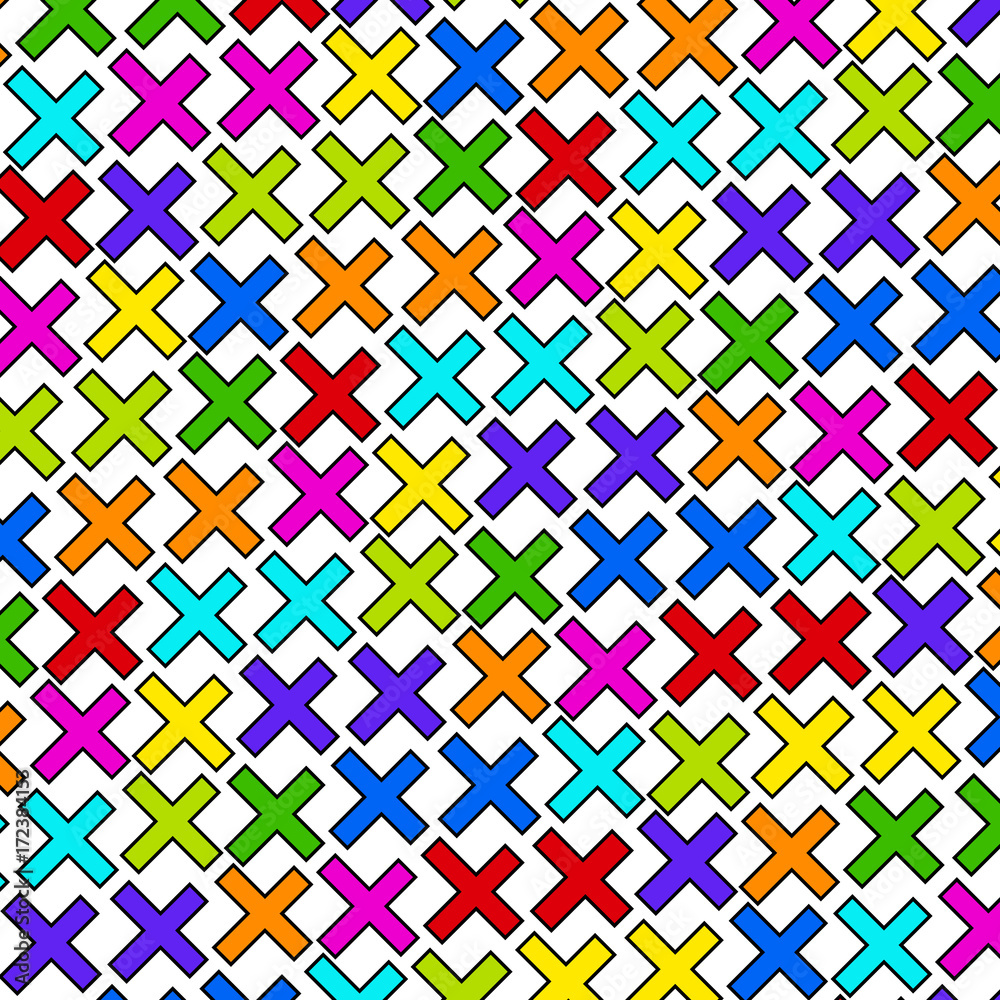 Colorful Cross Pattern Background Stock Vector | Adobe Stock