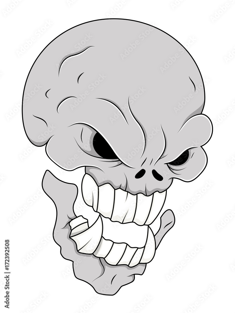 Aggressive Skull - clip-art vector illustration Stock Vector | Adobe Stock