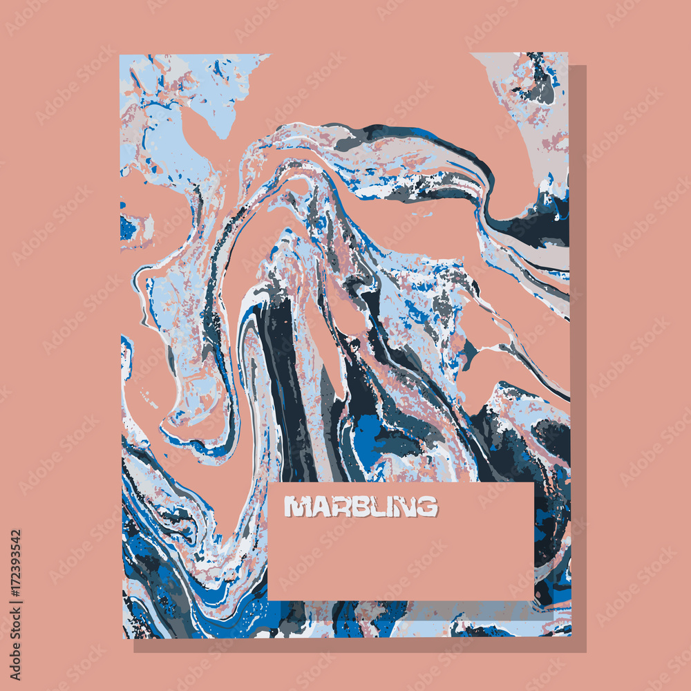 Marbled pink and blue abstract background. Liquid marble pattern ...