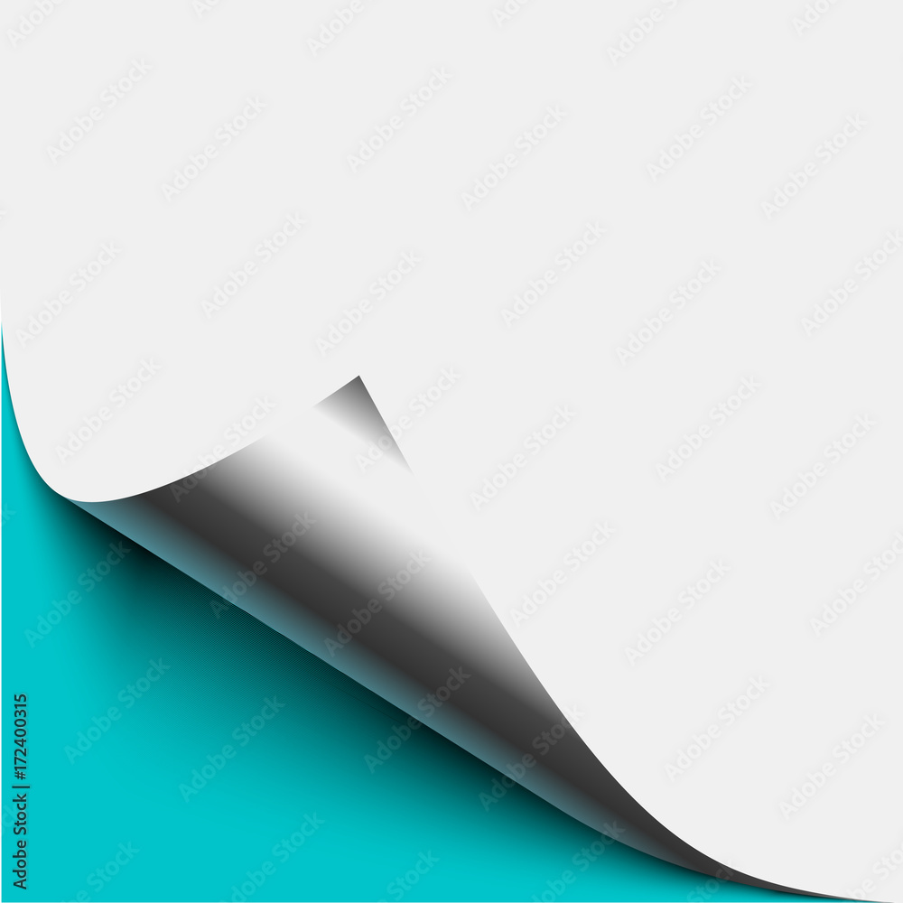 Gold page corner peel. Blank sheet of folded sticky paper note. Vector ...