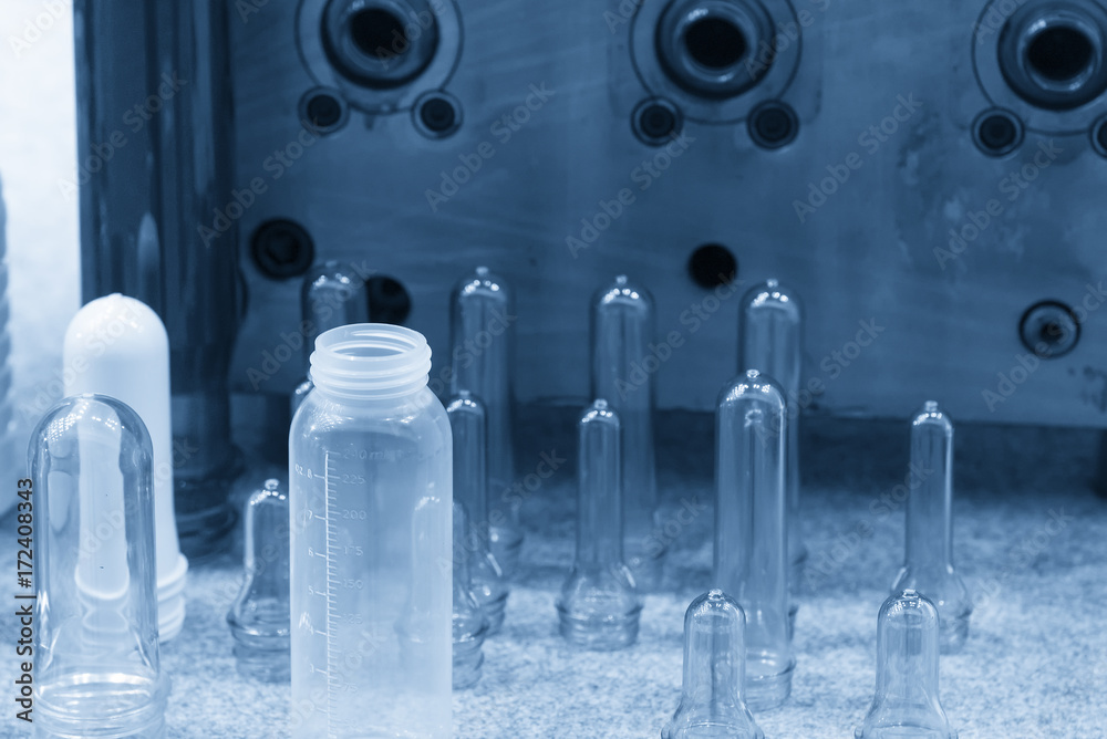 The sample of plastic bottle and pre-shape part .Plastic bottle ...